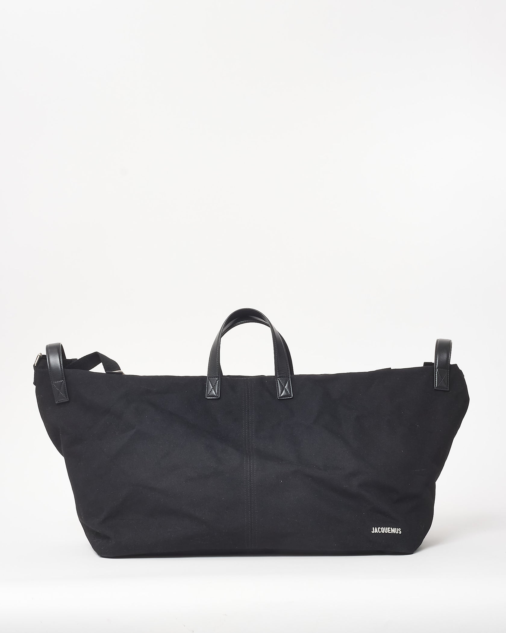 Buy Jacquemus Black Canvas Weekender Travel Bag - Authenticated Pre ...