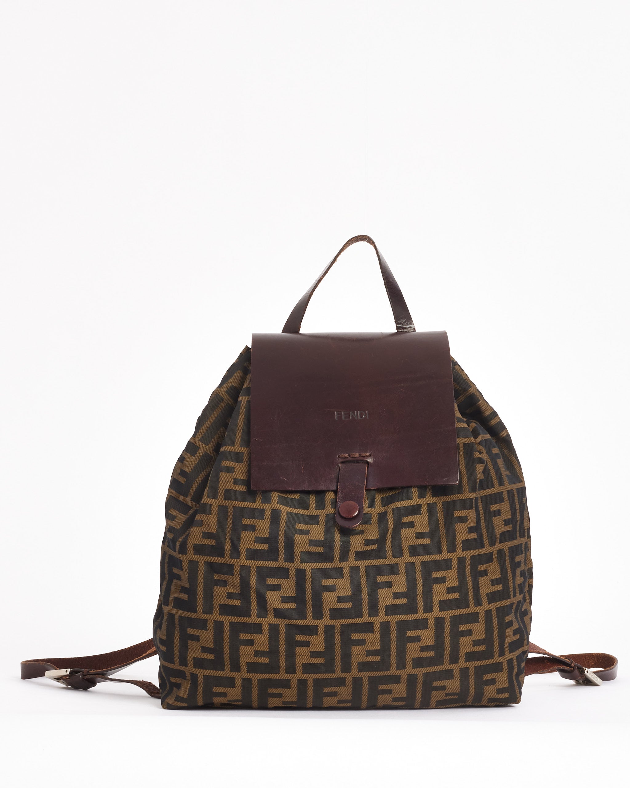 Explore a Fendi Vintage Brown Zucca Print Canvas Backpack ...