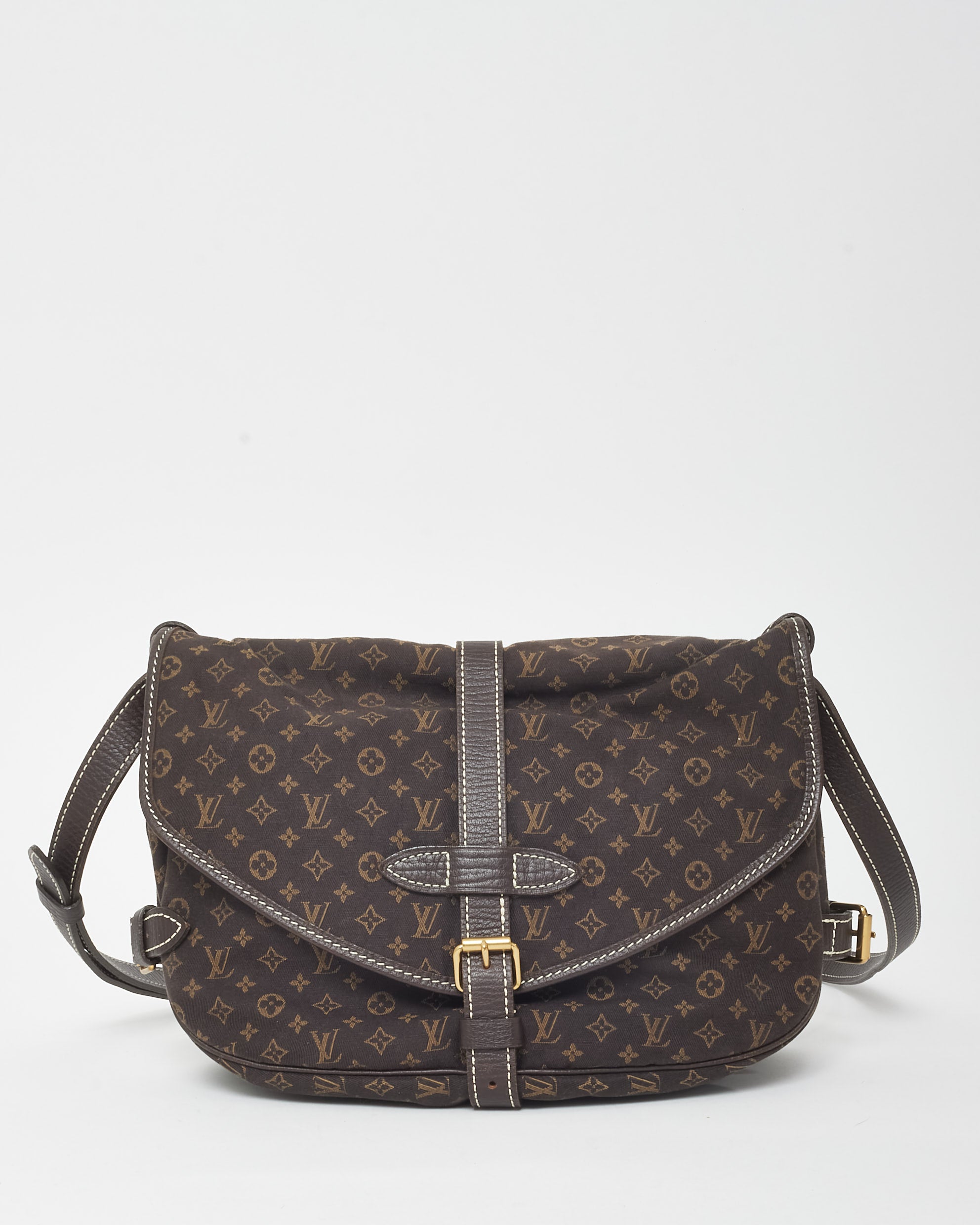 Buy Louis Vuitton Brown Monogram Mini Lin Samur 30 Crossbody ...