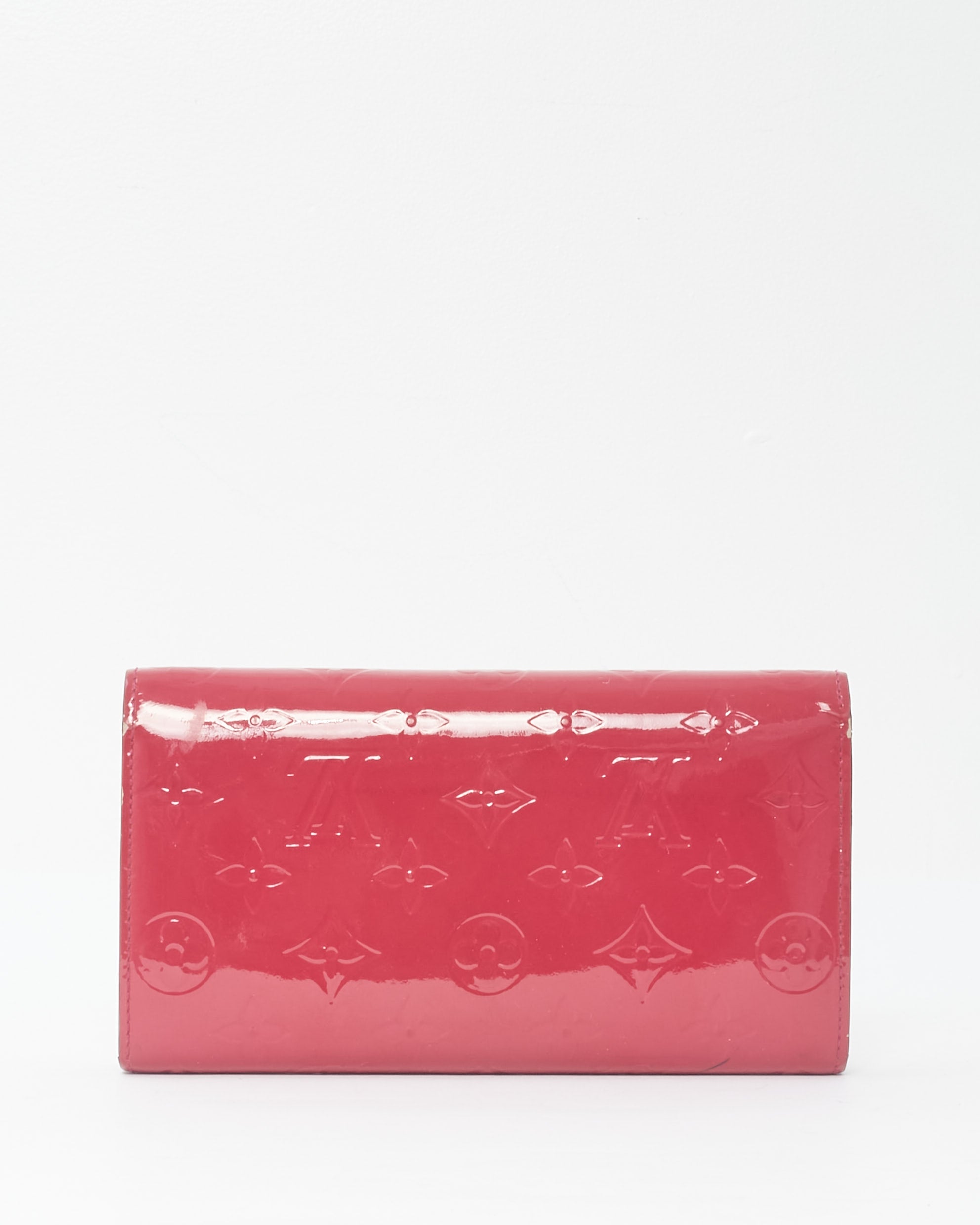 Buy Louis Vuitton Red Fuchsia Monogram Vernis Chain Wallet ...
