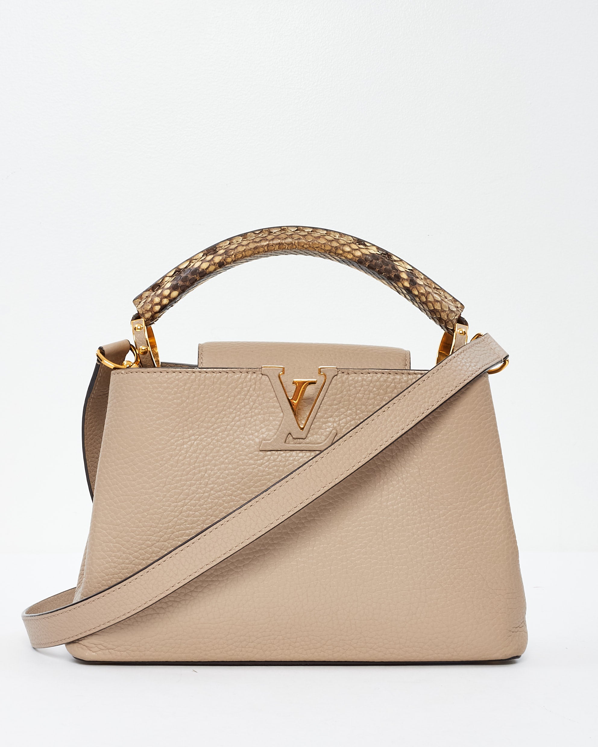 Buy Louis Vuitton Beige Taurillon Python-Trimmed Capucine BB Bag ...