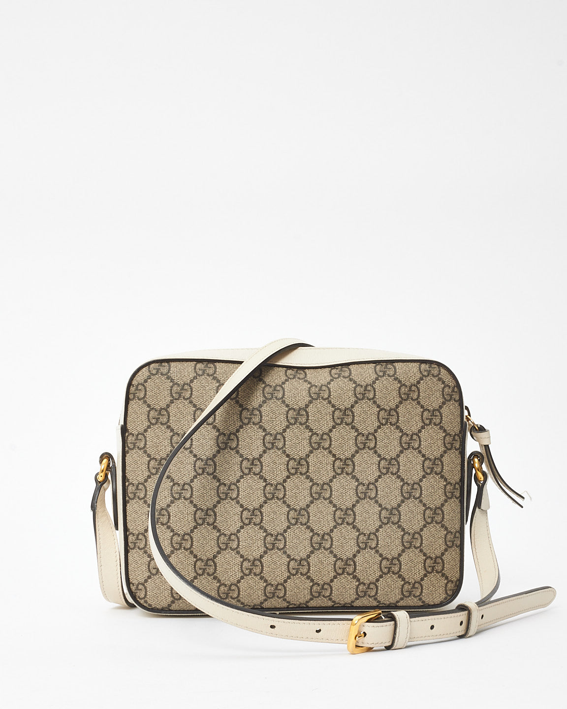 Buy Gucci White & Monogram Canvas 1955 Horsebit Crossbody Buy Gucci White & Monogram Canvas 1955 Horsebit Crossbody
