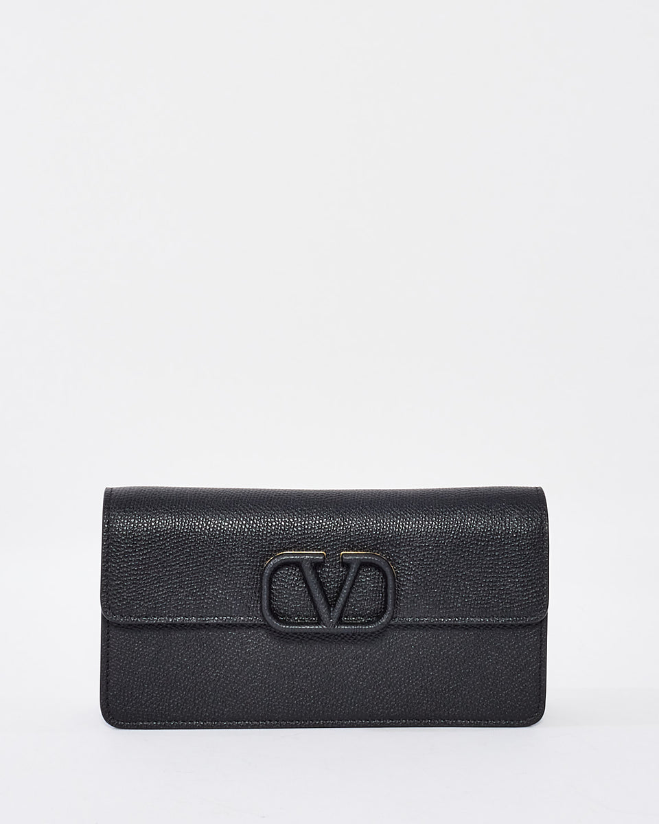 Valentino Black Leather V Logo Bag with Chain Strap – RETYCHE