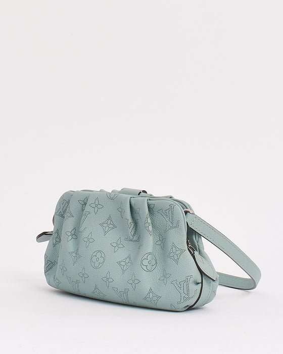 Louis Vuitton Blue Monogram Mahina Leather Scala Mini Pouch with Strap ...