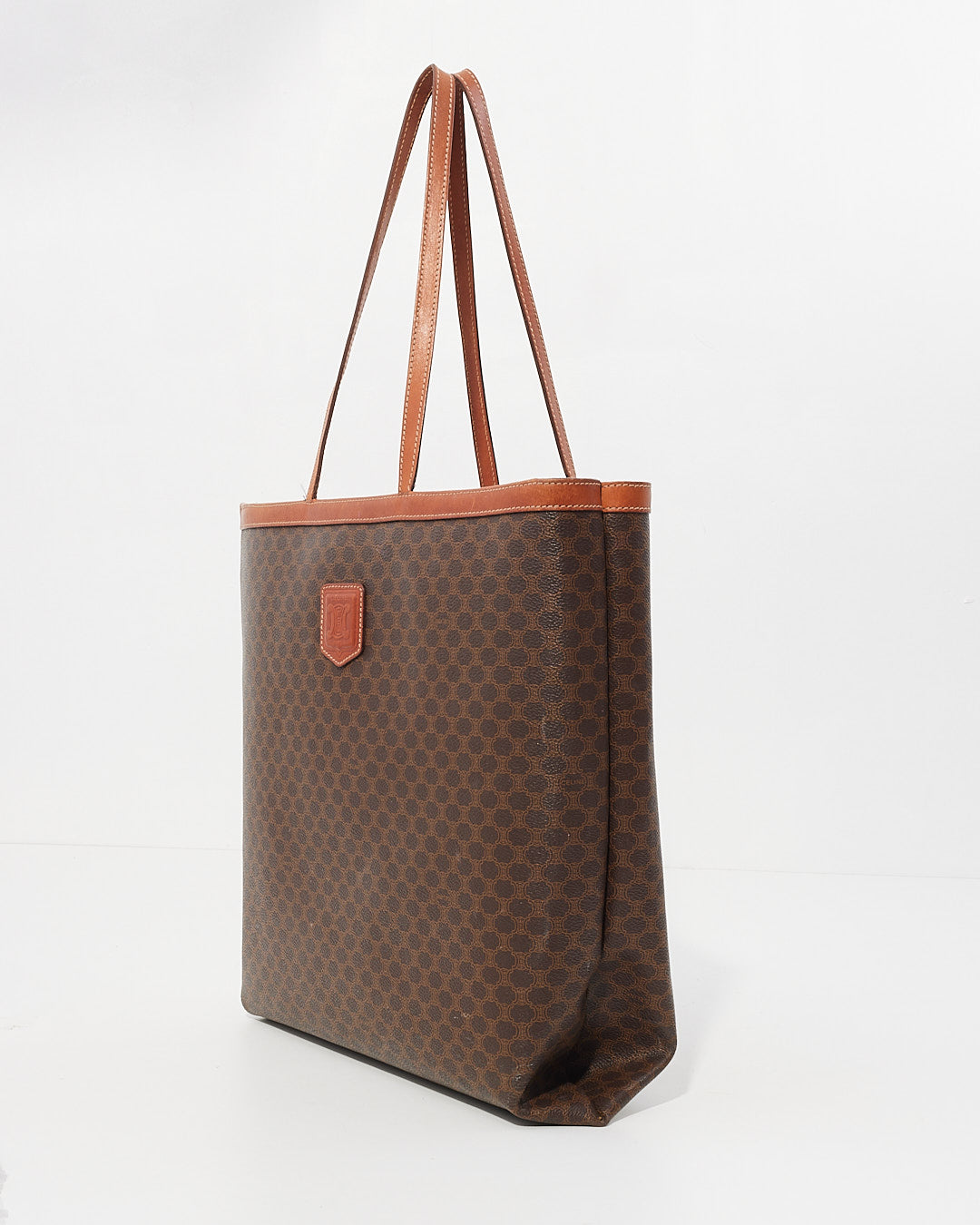 Celine Vintage Brown Monogram Print Tote Bag